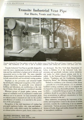 ASBESTOS Transite Flue Pipe & Industrial Vent Piping JOHNS-MANVILLE ...