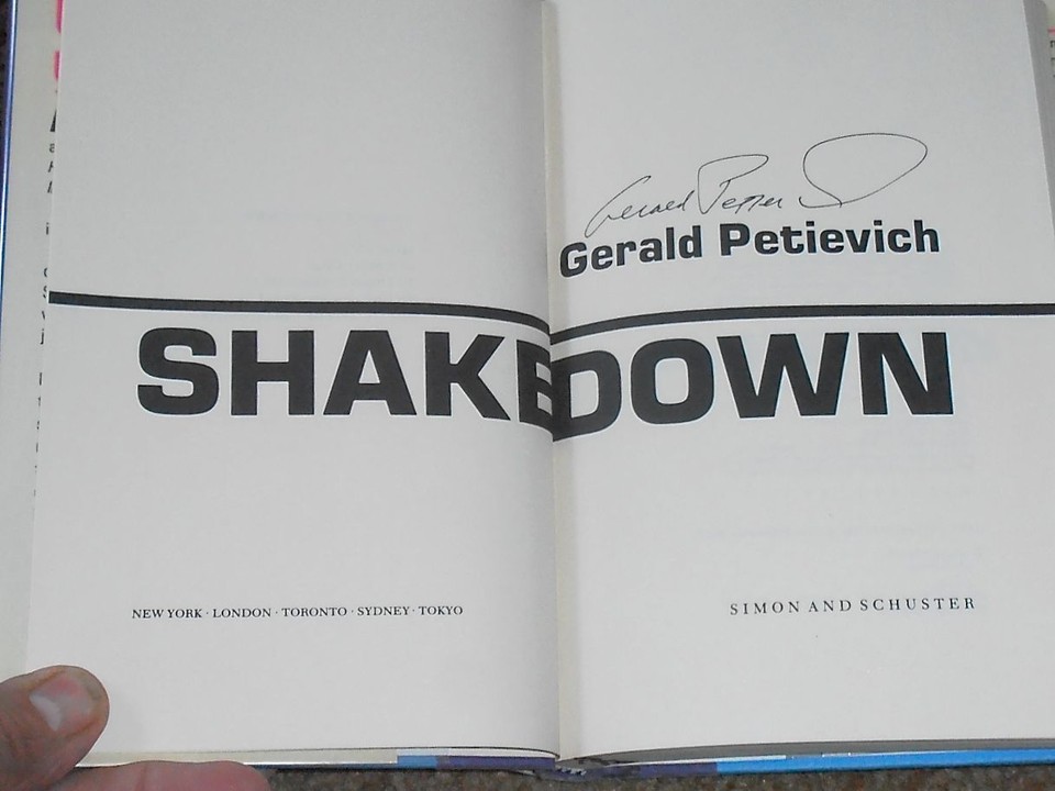 Signed SHAKEDOWN Gerald Petievich 1988 1st Ed First Edition Las Vegas ...