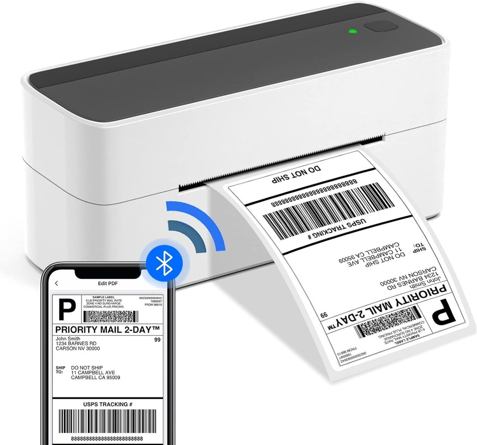 Bluetooth Thermal Label Shipping Printer 241BT Wireless Address Label ...