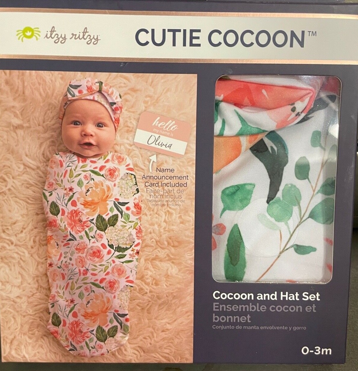 Itzy Ritzy Cocoon and Hat Swaddle Set Cutie Cocoon Includes Name ...