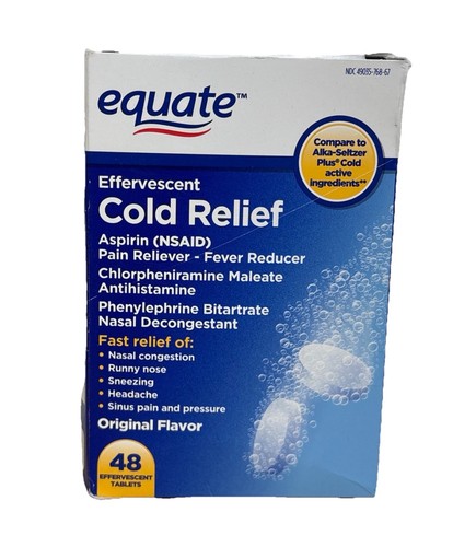Equate Effervescent Cold Relief Tablets - 48 Count | eBay