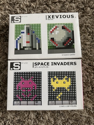 Sealed XEVIOUS & SPACE INVADERS - .S Toy Blocks SET TOMYTEC Figure Dots ...