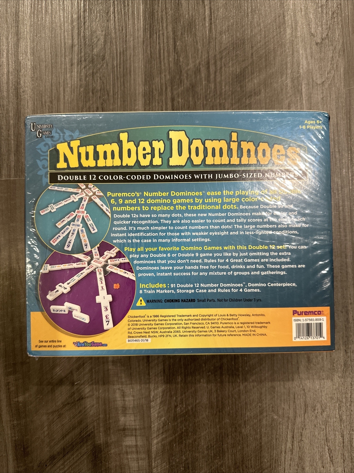 Puremco Number Dominoes Double 12 Jumbo-Sized Chicken Foot & Mexican ...