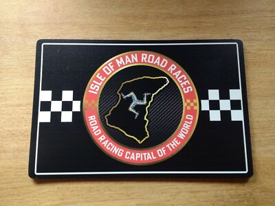 Isle of Man TT Souvenir Wall Sign / Plaque - Black Checker Design | eBay UK