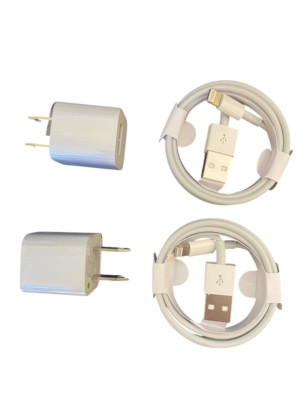 USB Wall Charger and 3 feet cable for iPhone 7 8 X 11 12 13 14 White ...