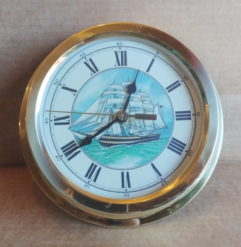 Springfield Instruments Nautical Theme Sailing Ship Wall Clock Brass 8. ...