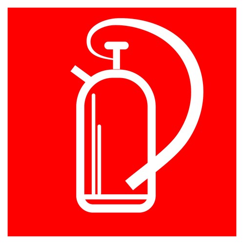 20 Aufkleber Brandschutz Schild Feuerlöscher 5x5 cm Sticker Glanz Weiss ...