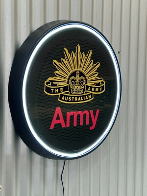 AUSTRALIAN ARMY ANZAC RISING SUN SIGN RARE 700 MM DIAMETER NEON SIGN ...