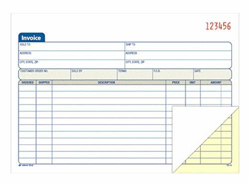 Adams Invoice Book, 2-Part, Carbonless, 5-9/16 x 8-7/16 Inches, 50 Sets ...