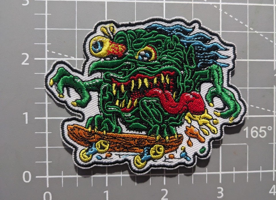 Skater Patch Gnarly Skateboard Goblin Monster Embroidered Iron On 2 ...