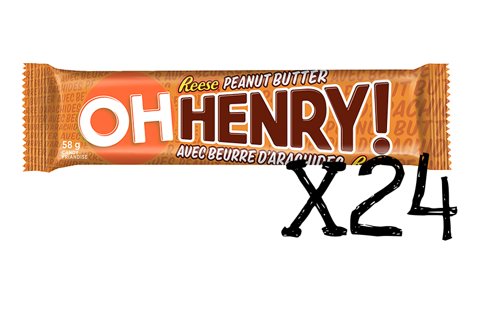 OH HENRY Chocolate Candy Bar with Peanut Butter 58g x 24 HERSHEY ...