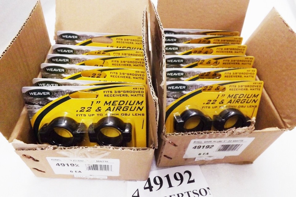 Weaver 1 inch Scope Rings for .22 Grooved Receiver & Air Rifles 49192 ...