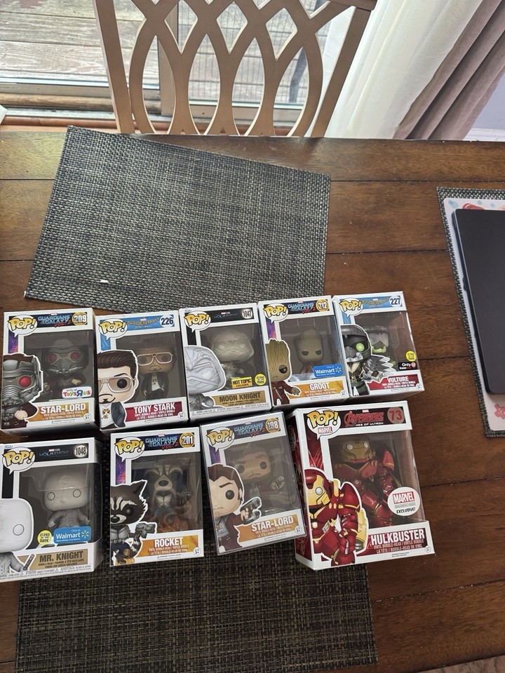 Marvel Comics 11 Funko Pop Lot Iron Man hulk buster star lord groot ...