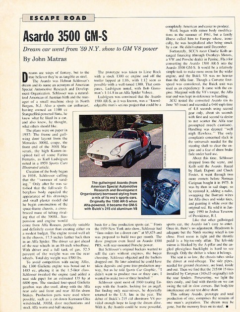 1959 Asardo 3500 GM-S Original Car Review Print Article J574 | eBay