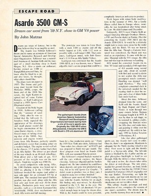 1959 Asardo 3500 GM-S Original Car Review Print Article J574 | eBay