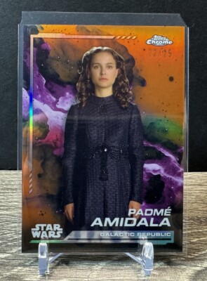 2024 Topps Chrome Star Wars ORANGE Refractor PADME AMIDALA 22/25 SP ...