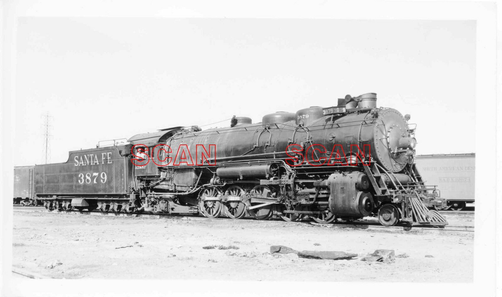 1D013 RP 1940s AT&SF SANTA FE RAILROAD 2-10-2 LOCO #3879 | eBay
