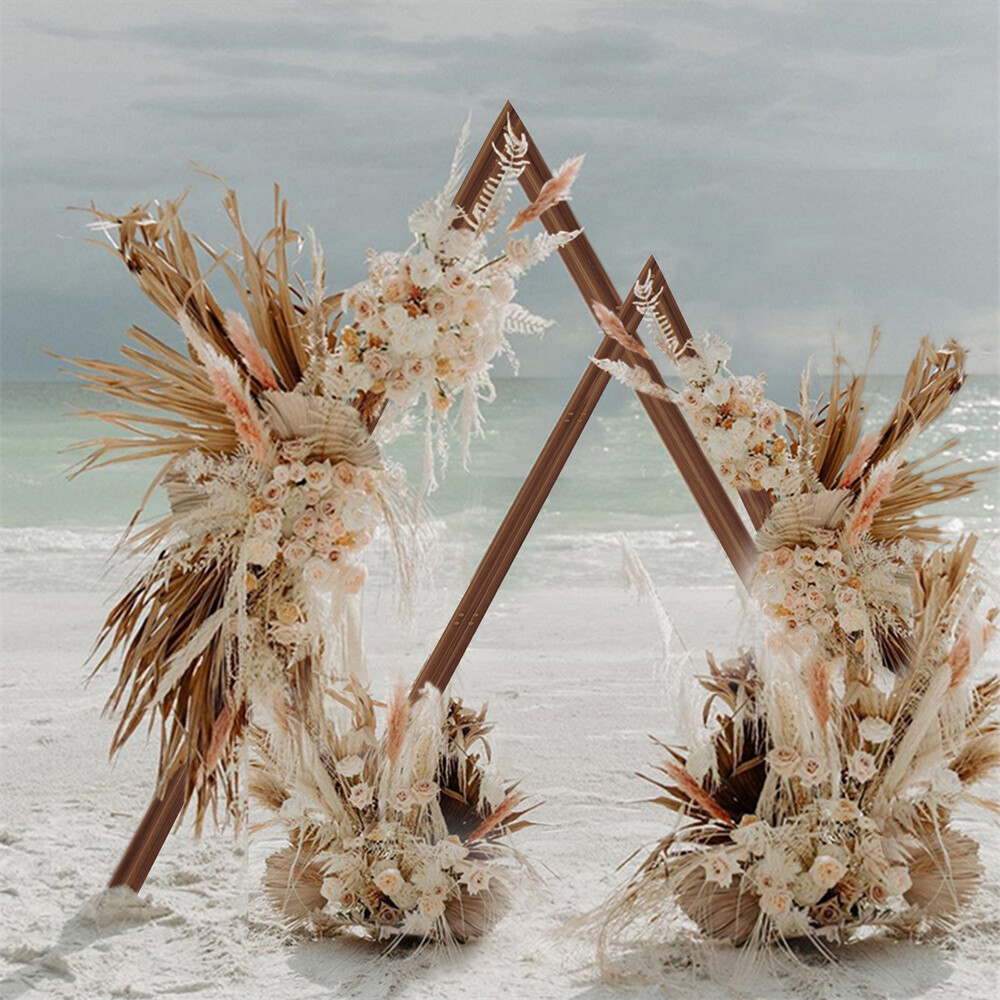 2x Heavy Duty Wooden Wedding Arch Stand Archway Arbor Frame Boho Photo ...