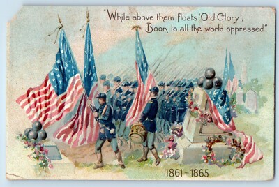 c1910's Decoration Day Gar Civil War While Above Them Floats Old Glory ...
