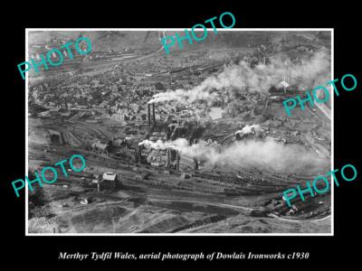 OLD POSTCARD SIZE PHOTO MERTHYR TYDFIL WALES, THE DOWLAIS IRONWORKS ...