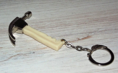 Vintage Miniature Hammer Tool Hardware Mechanic Keychain Key Ring Chain ...