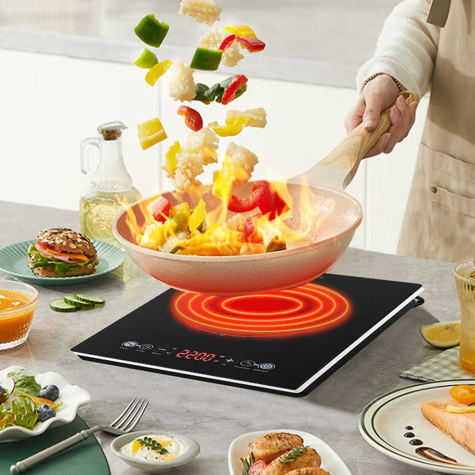 2200W/1800W Portable Induction Cooktop Countertop Cooker Burner Stove ...