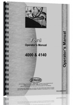 Ford 4040 4140 Tractor Operators Owners Manual Industrial 4 Cylinder | eBay