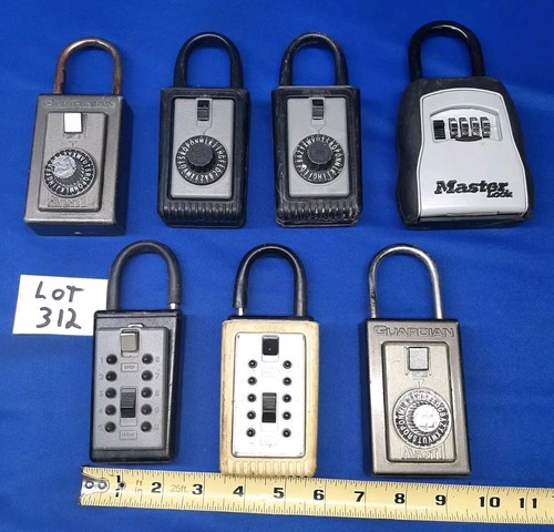 (Lot of 7) Roper Co Guardian Avanti Supra Master Combination Lock Box ...