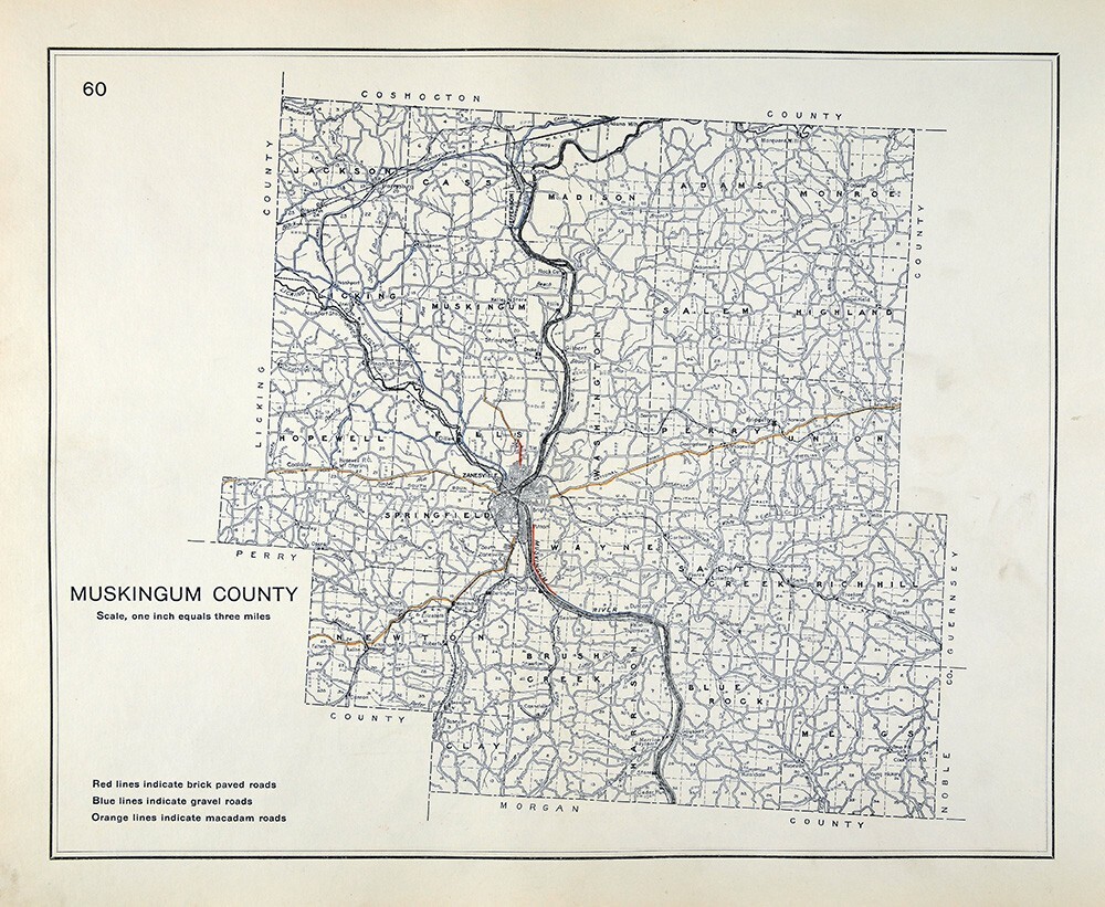 Muskingum County Oh Highway Map South Central Ohio Underground
