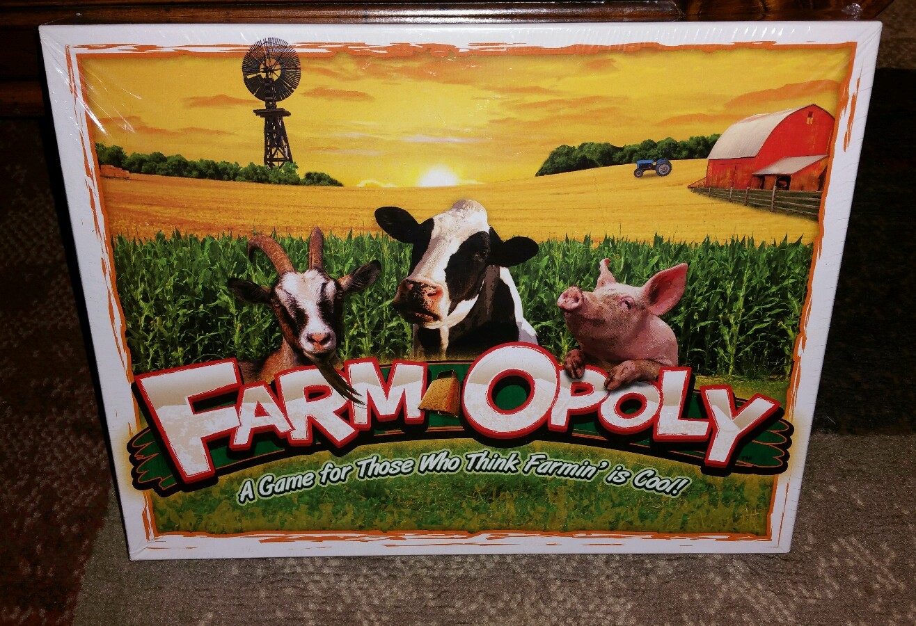 New Sealed Late For The Sky Farm-Opoly Board Game Farmopoly Farm Theme ...