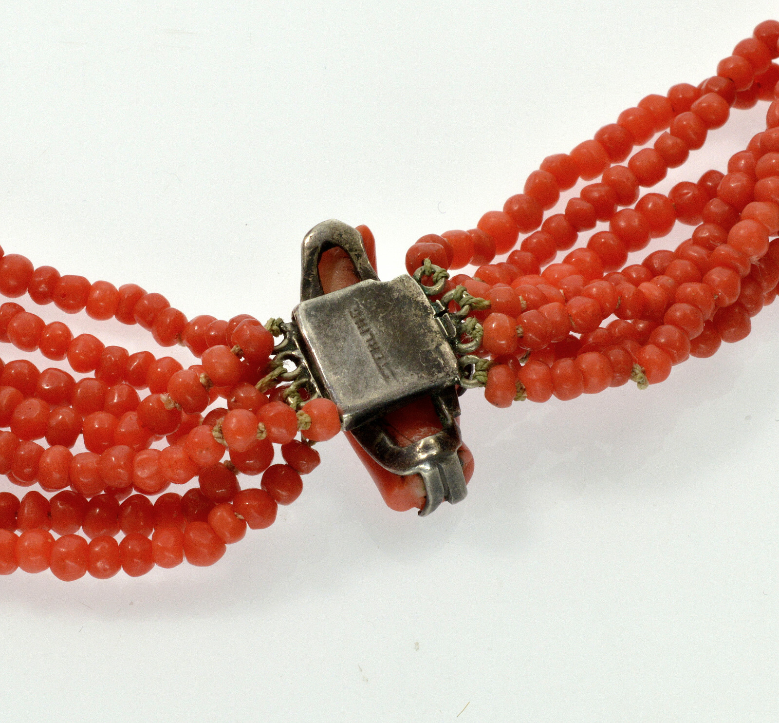 ANTIQUE SALMON CORAL CARVED DRAGON NECKLACE CLASP 51.4 G C.1890 | eBay