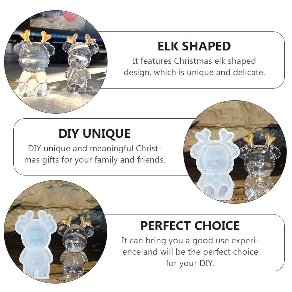 2 Pcs Elk Shaped Silicone Molds Christmas Theme Craft Moulds Set | eBay ...