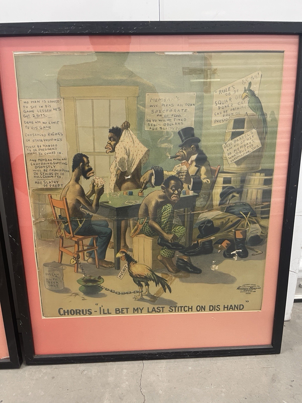Pair 1902 Russell-Morgan Lithographs Black Americana Minstrel Posters ...