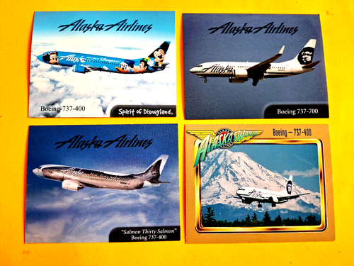 ALASKA AIRLINES Trade Cards 4 Cards 737-400'S + -700 | eBay