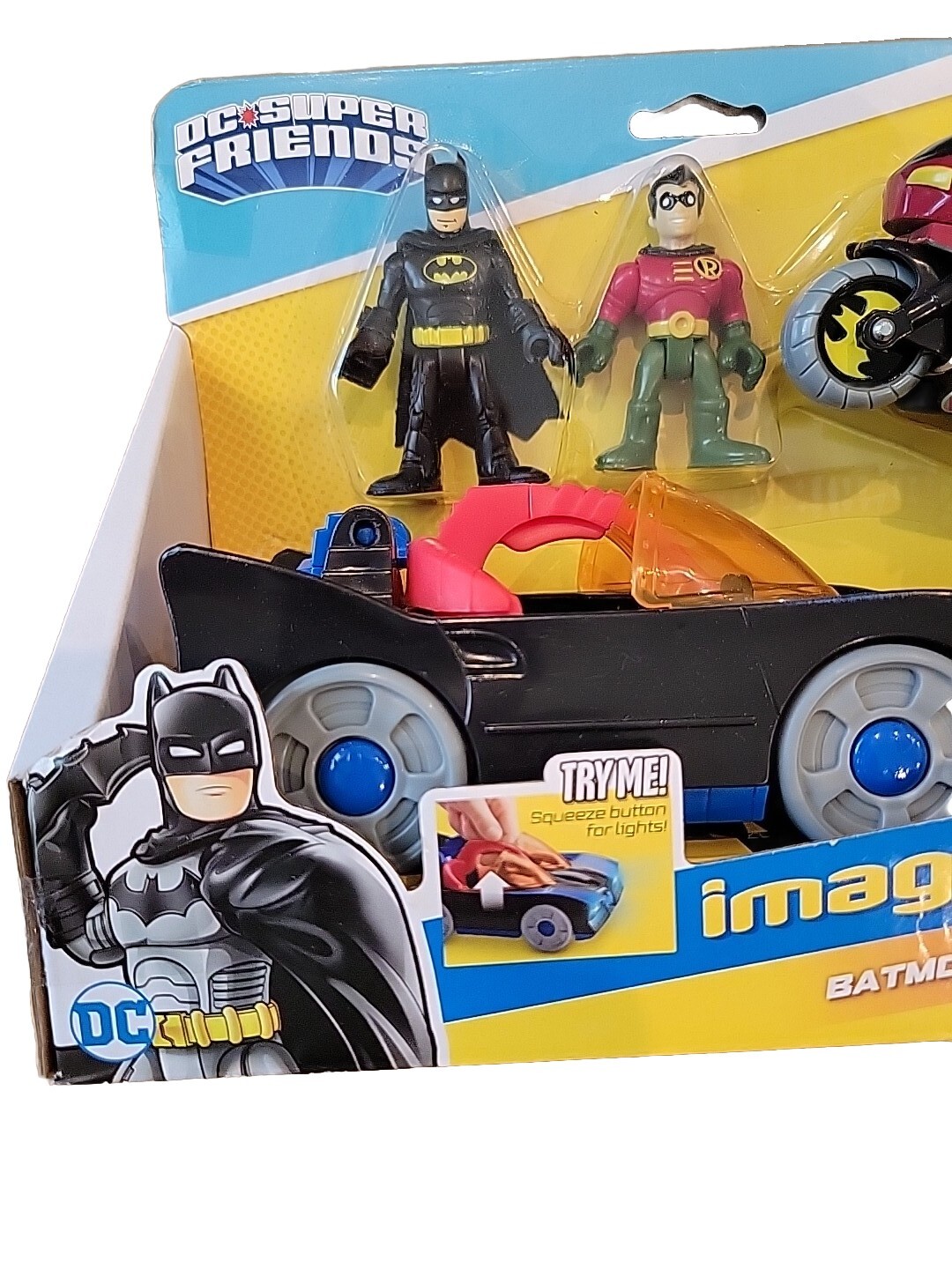 BATMOBILE & Cycle Fisher Price LED Batman Robin Imaginext Superheroes ...