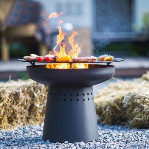 Fire pit with BBQ griddle plate, Frying Surface, Fire pit table ...