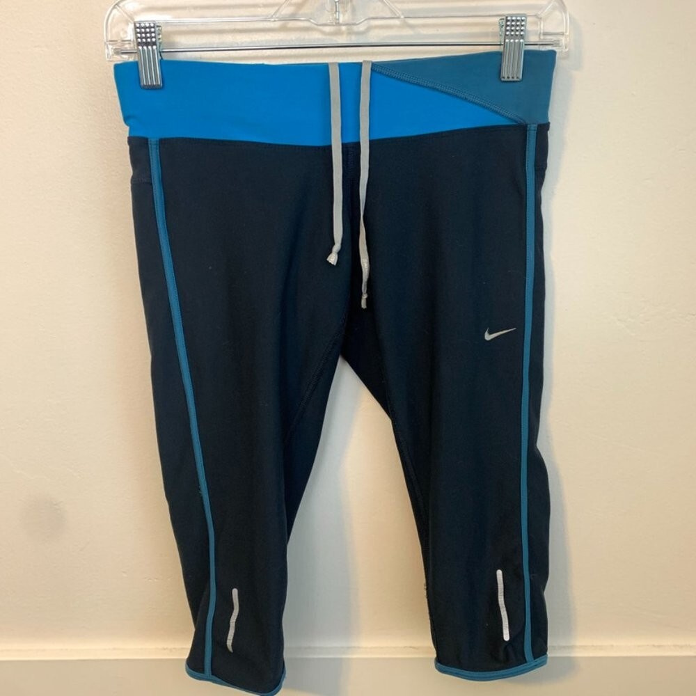 Nike Dri-Fit Dark Blue & Light Blue Cropped Leggings Size Small | eBay