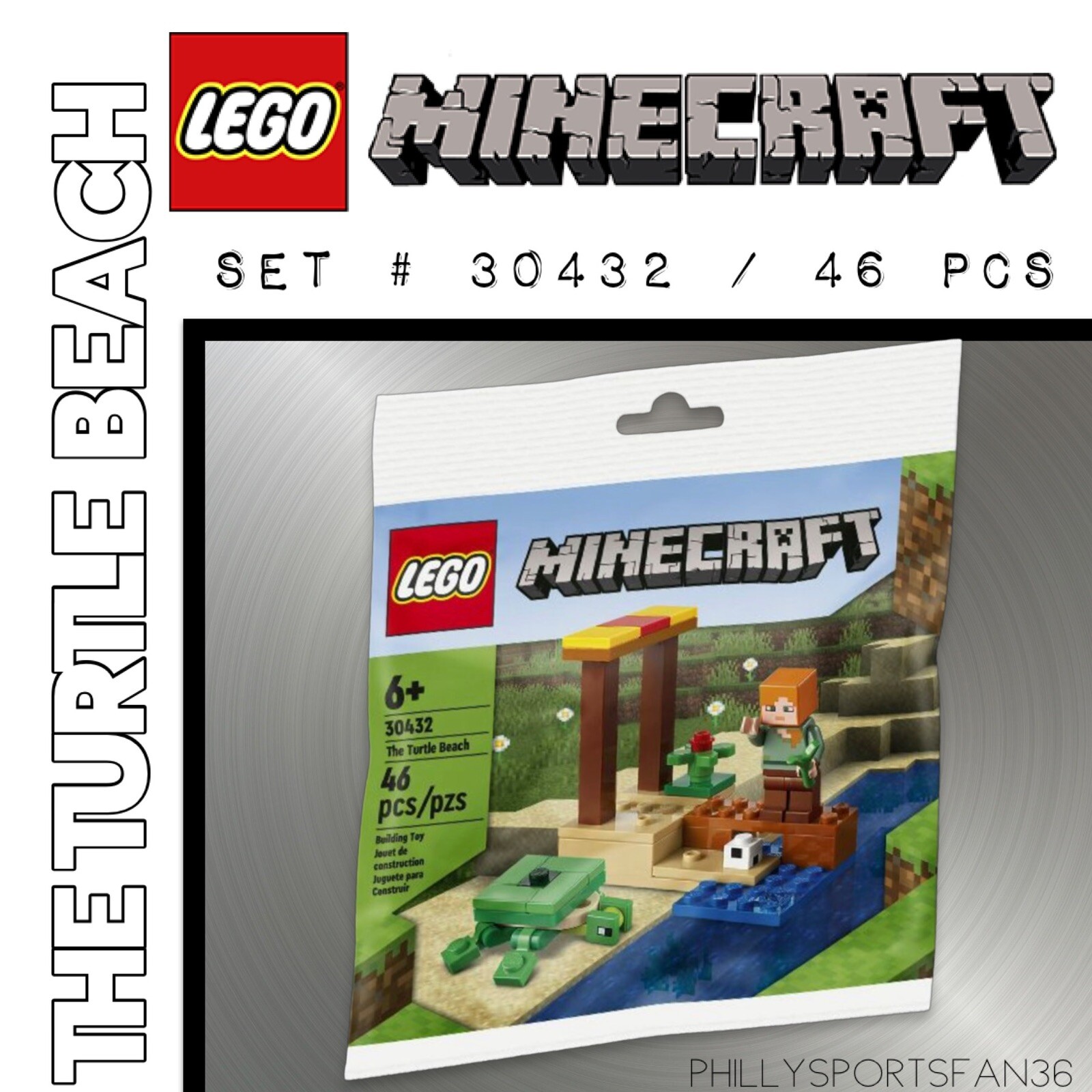 LEGO Minecraft (30432) The Turtle Beach - Polybag - 46 pcs 673419359009 ...