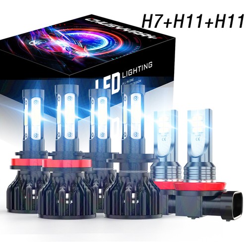 Super Bright Combo LED Headlight H7+H11+H11 High+Low Beam+Fog Light ...