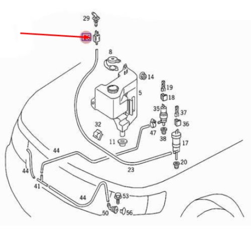 Genuine Mercedes-Benz SL Class R129 Windshield Washer Valve A0008600862 ...