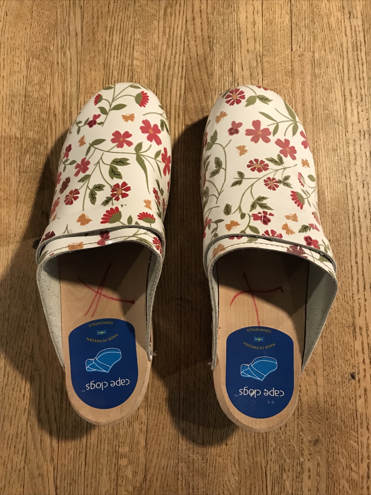 Cape Clogs Made in Sweden Spring Floral Wooden Clog Excellent! size EU ...