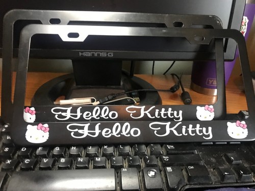 2 Hello Kitty Black Metal License Plate Frames nice | eBay