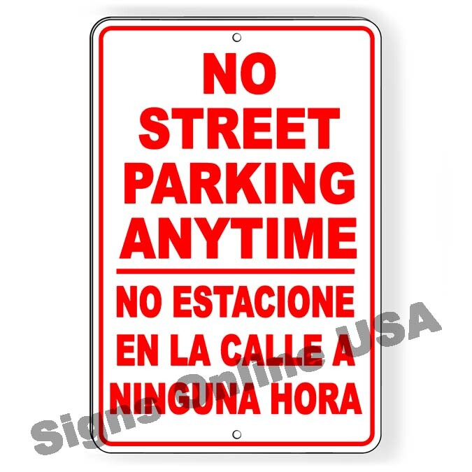 No Parking Signs Spanish