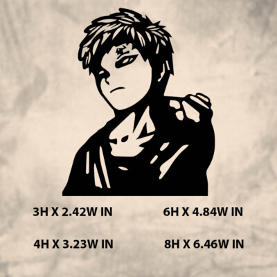 Gaara|Naruto|Anime| Decal Sticker - Car Window Laptop Tablet Wall ...