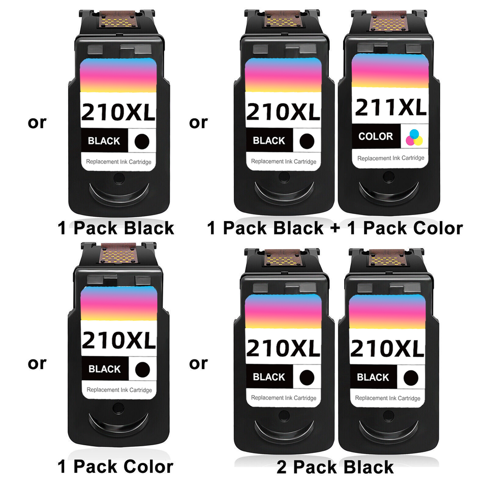 PG-210XL CL-211XL Ink Cartridge replacement for Canon PIXMA MP240 250 ...