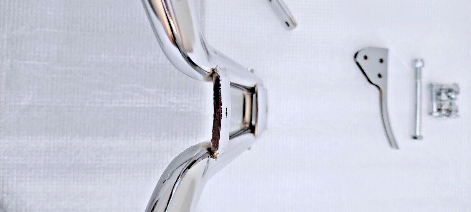 SCOTT BONNAR 45 HANDLEBARS FULL SET (HARD CHROME PLATED) +LEVER+FIXINGS ...