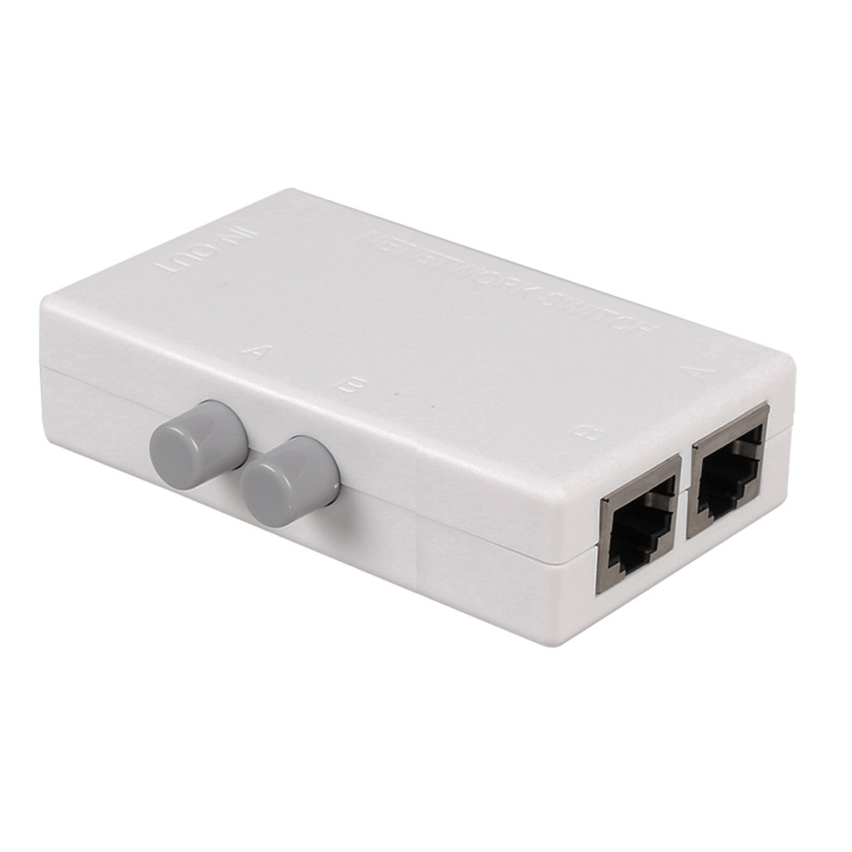 2 Ports Portable RJ45 Network Hand Manual AB Sharing Switch Box Adapter ...