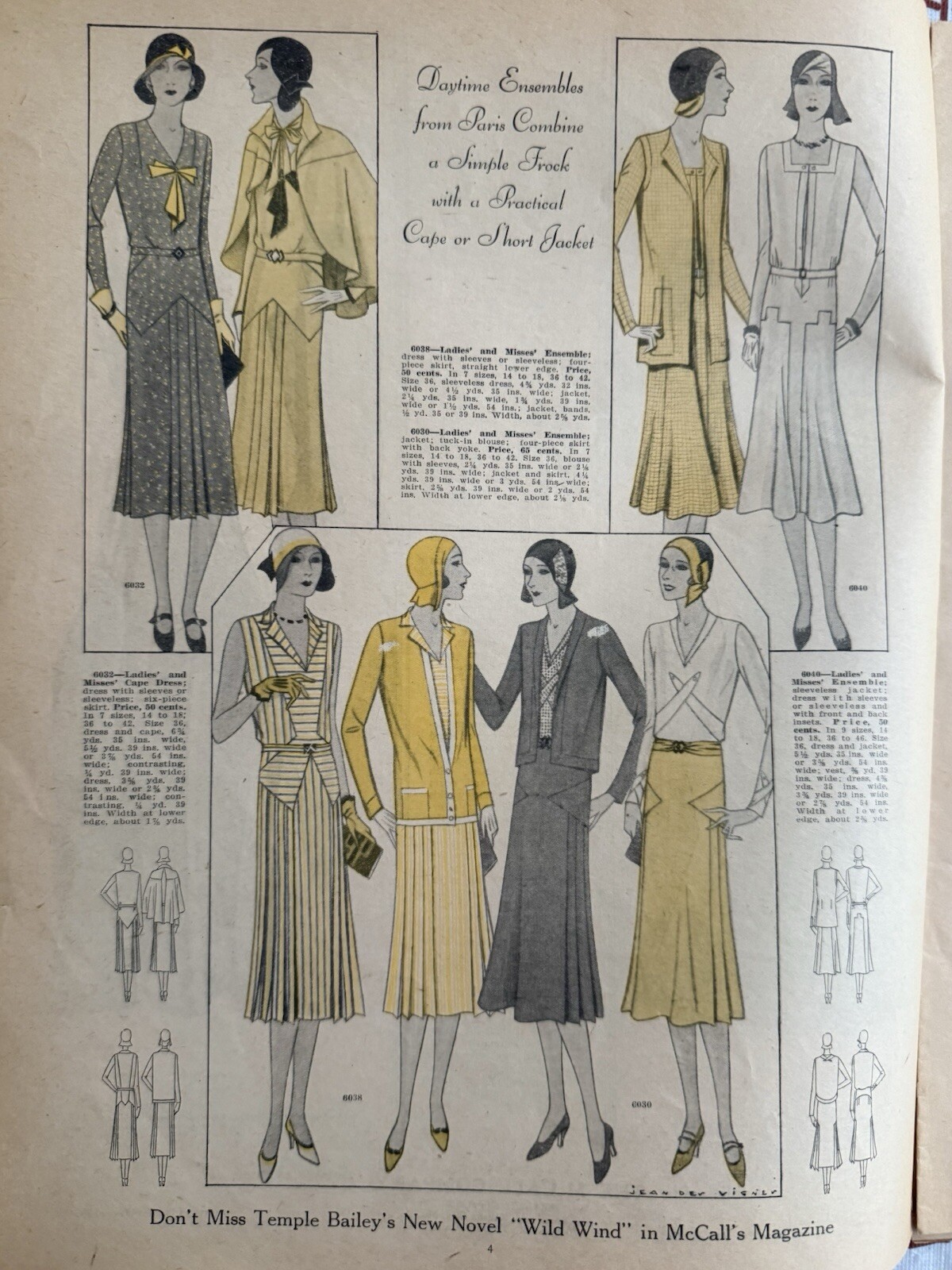 McCall Style News MARCH 1930 Vintage Sewing Patterns Flyer Original ...