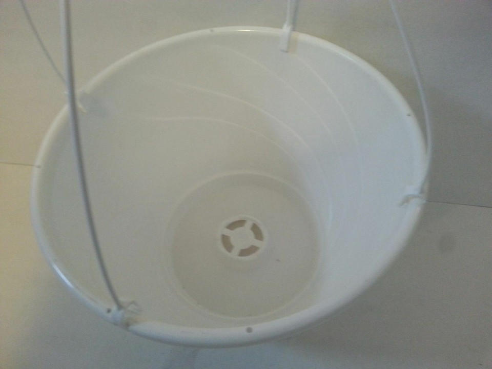 12" WHITE Plastic Hanging Baskets {Set of 10} - DECO SWIRL | eBay