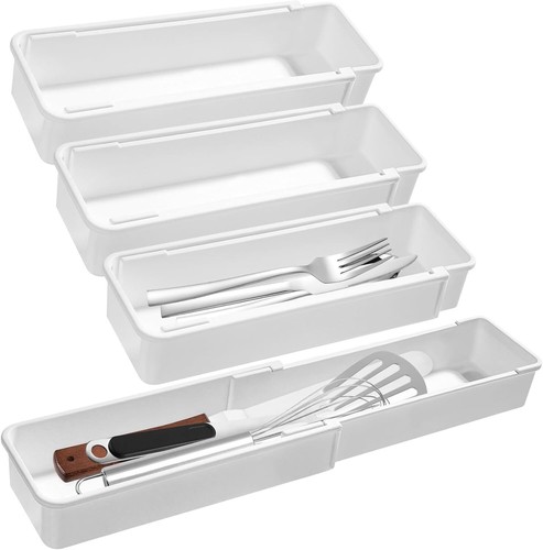 Drawer Organizers Set,Expandable Drawer Organizer Trays,Drawer 4pack ...